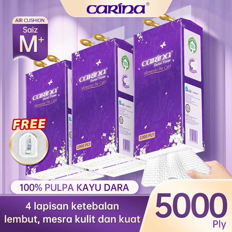 [5 Packs] Carina Wall Hanging Tissue 4-Ply 1000 sheets soft deluxe ...