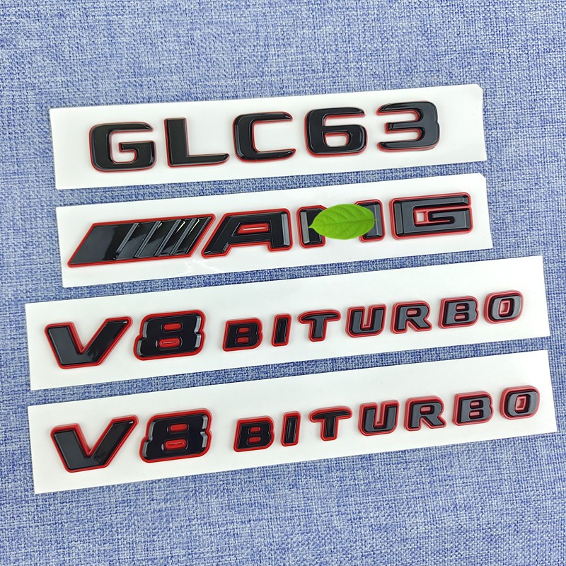 Mercedes-Benz GLC Rear Label Sticker GLC300 GLC260 GLC63S Black Red ...