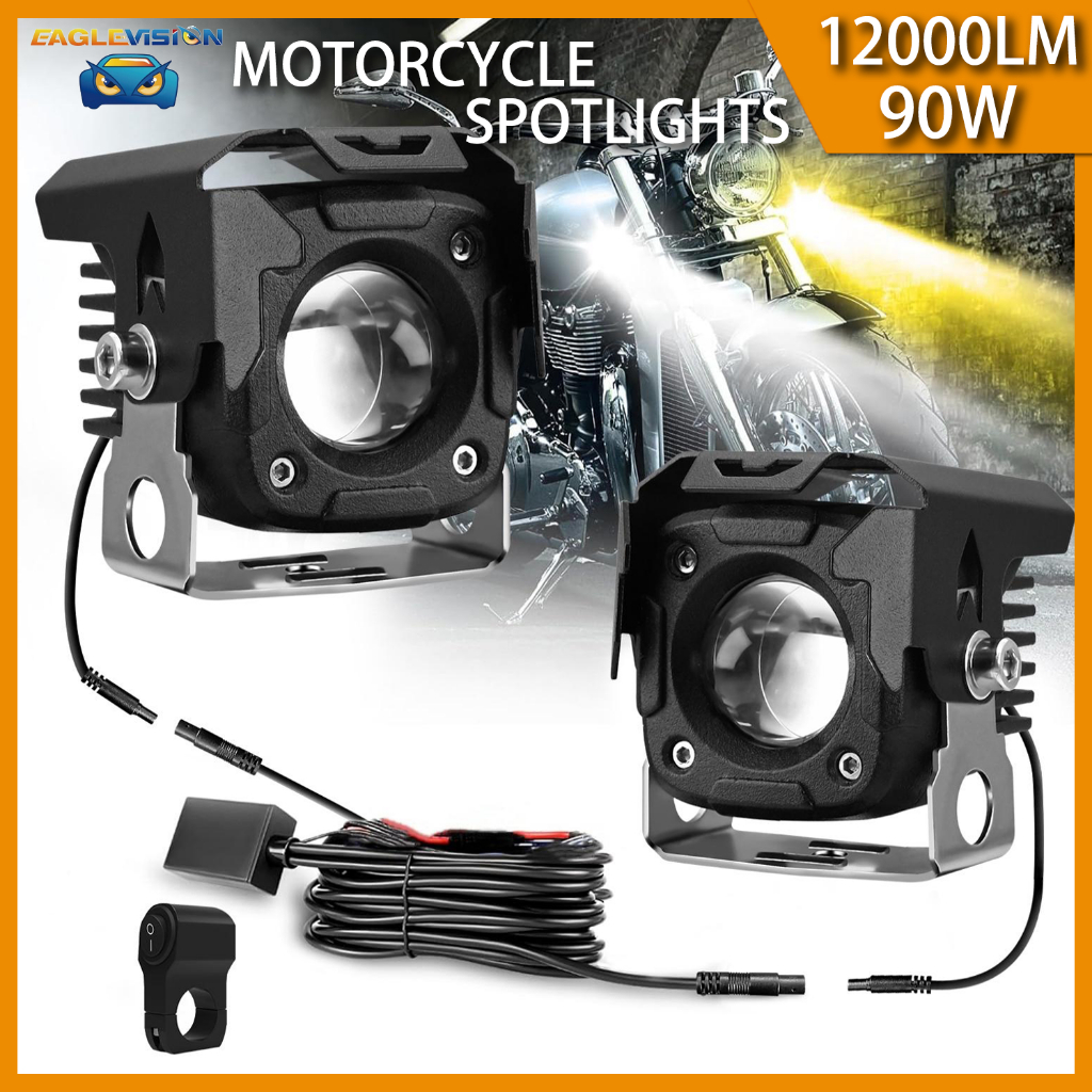 【EAGLEVISION】2PCS SK1 PRO motorcycle spotlight with control cable set ...