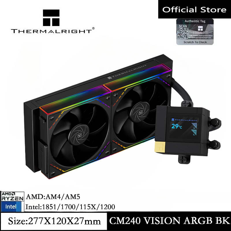 Thermalright CORE MATRIX 240 VISION CPU Water Cooler 2-inch IPS Screen ...