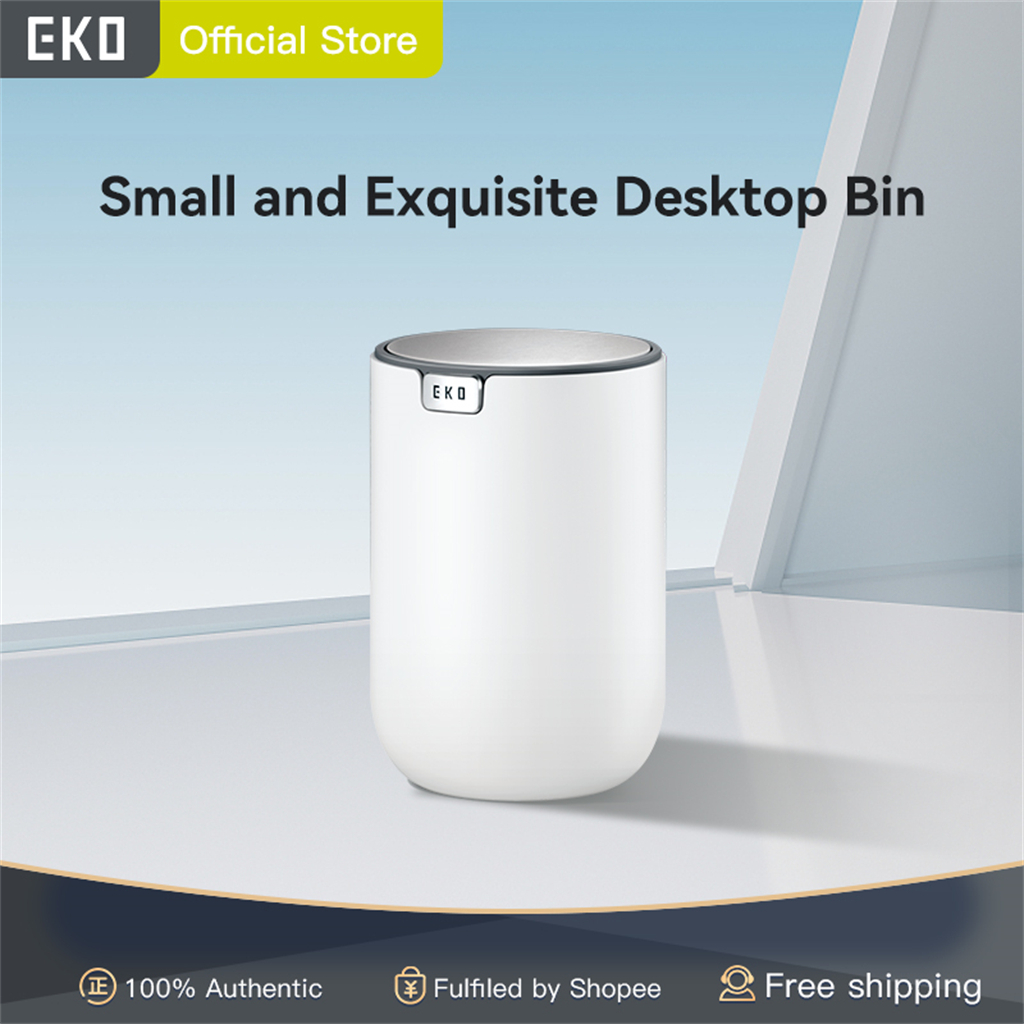 EKO Table Dustbin, 1.5L Mini Desk Rubbish Bin with Swing-Top Lid, 1.5 ...