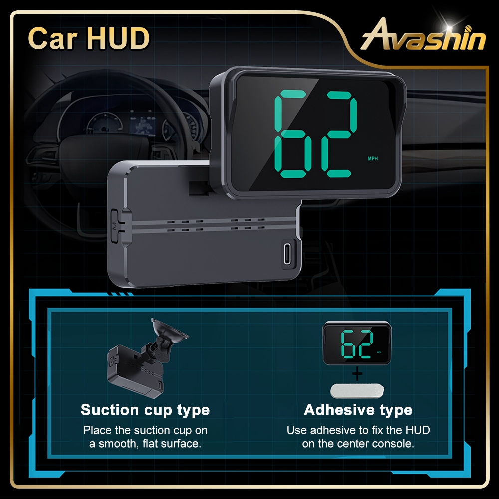 AVASHIN GPS Car Head-up Display HUD Display Car Speed Head-up Display ...