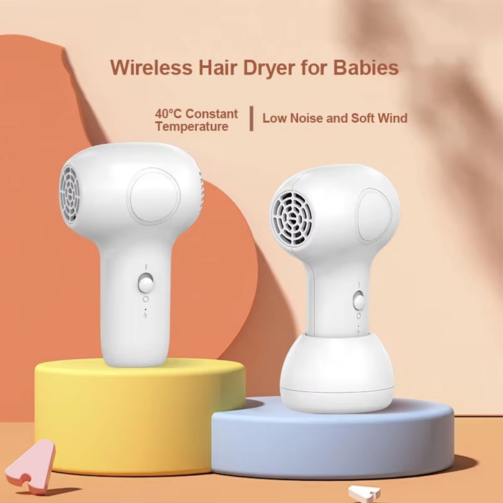 Wireless Kids Hair Dryer 40 Degrees Celsius Low Heat Silent Gentle Air ...