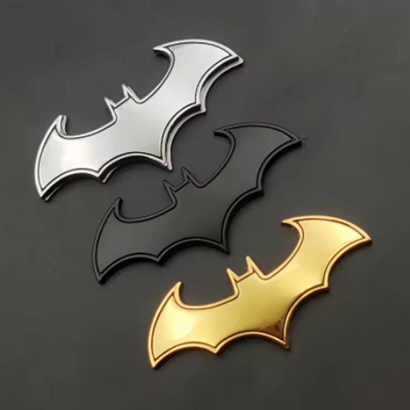 3d Metal Gold Chrome Black Bat Sticker Car Body Badge Fender Emblem ...