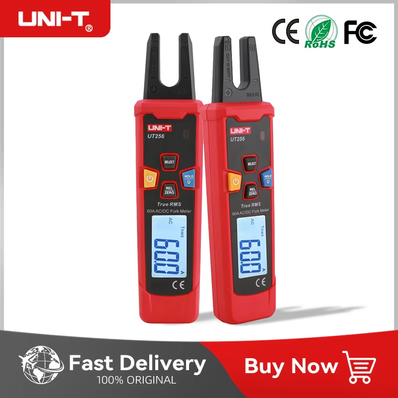 UNI-T Fork Meter UT256 60A AC DC Current Digital Clamp Meter True RMS ...