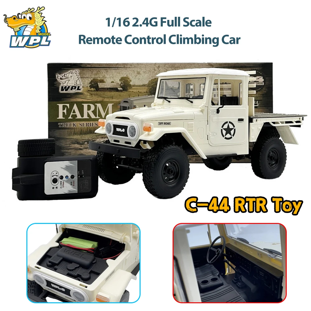 WPL C44 RTR 1/16 Scale 4WD RC Off-Road Truck FJ45 Realistic Electric Climbing Car Toy | Shopee ...