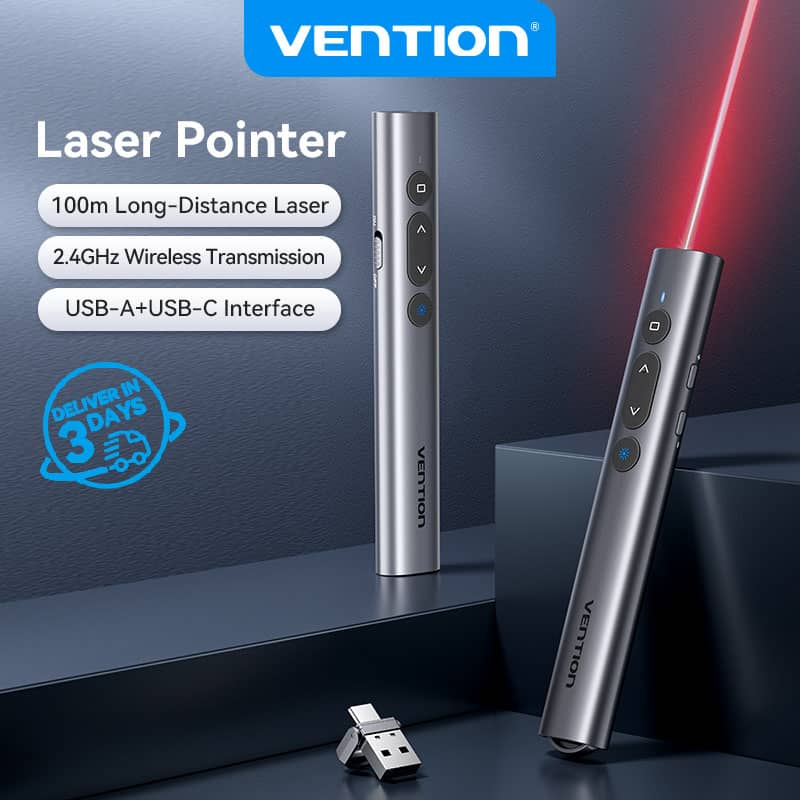 Vention Wireless Presenter Presentation Remote Clicker Laser Pointer ...