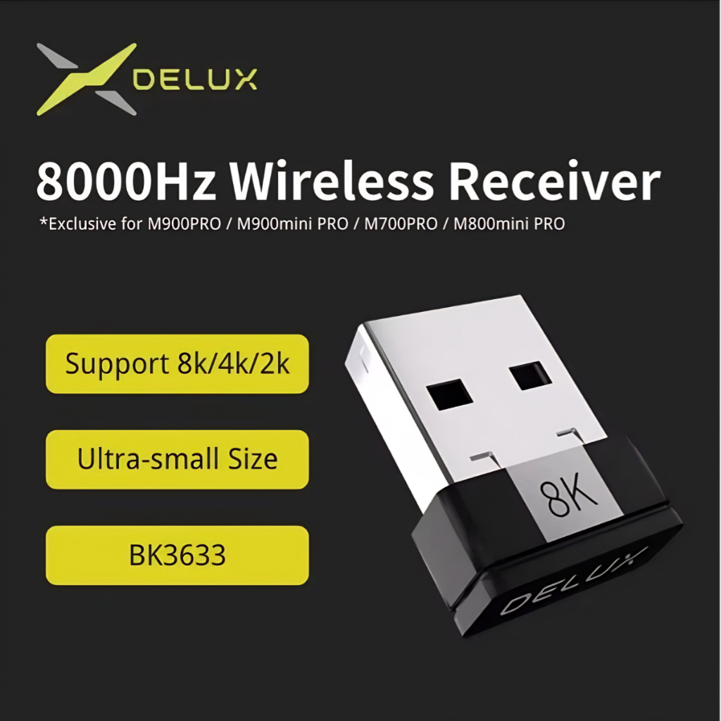 Delux 8K/4K receiver Nordic BK gaming mouse receiver compatible with ...