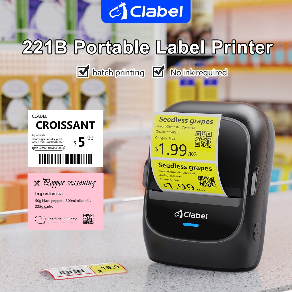CLABEL 221B Label Printer Wireless Thermal Printer Sticker Printer ...