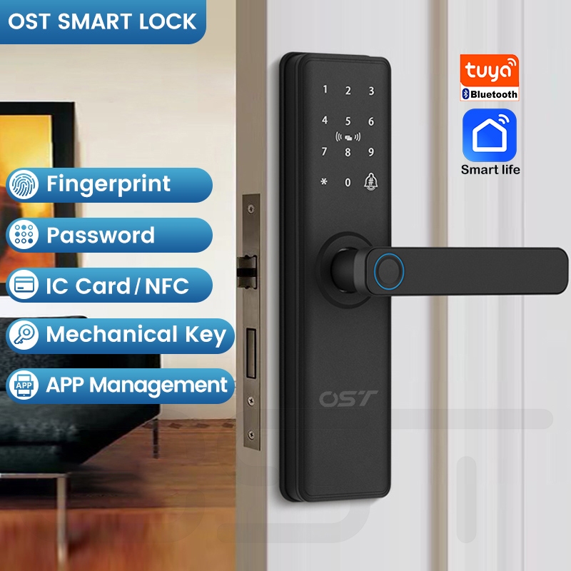 OUSHITE Heavy Duty Smart Door Lock Digital Password Knob Lock With ...