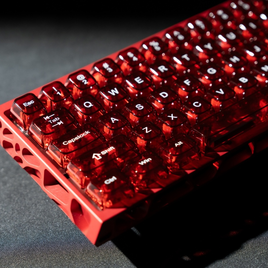 Womier 115 Keys Clear Keys Red Transparent Keycaps MDA Profiel Crystal ...