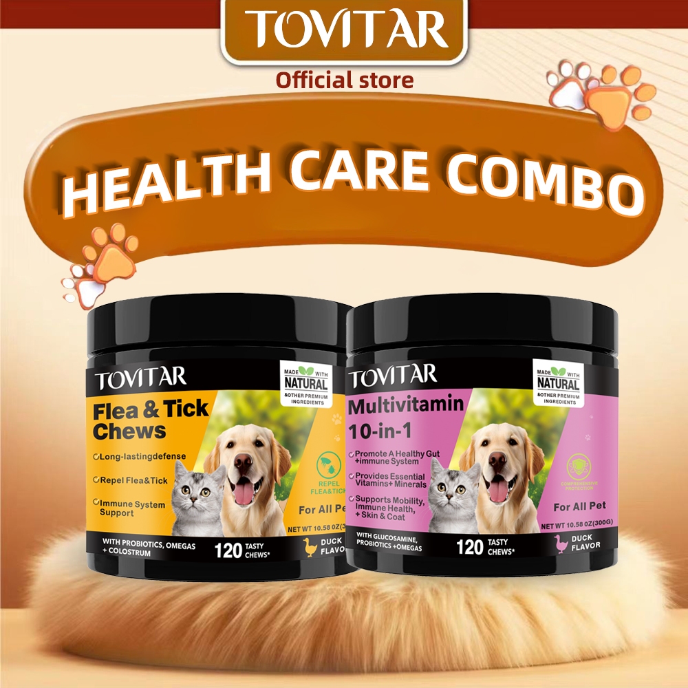 Tovitar® Flea Treatment and vitamin health and Wellness combo for cats ...