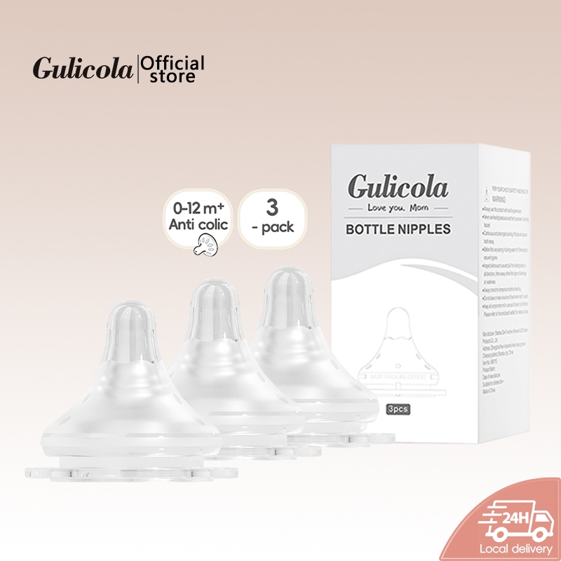 Gulicola Anti-Colic Puting Baby Teat Suitable Pigeon Wide Neck Bottle ...