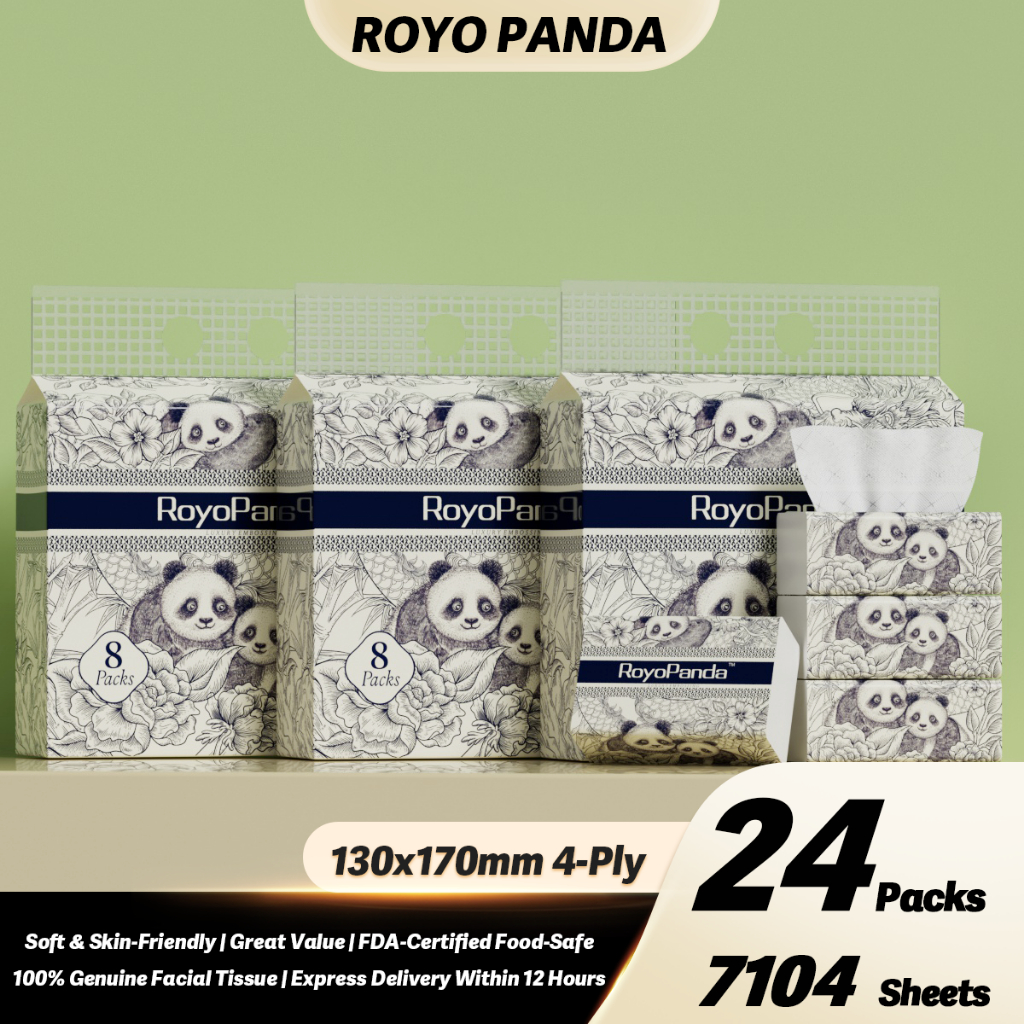 【Ready Stock】【24 Packs】 Royo Panda Tisu Soft Deluxe Tissue Cheerful ...