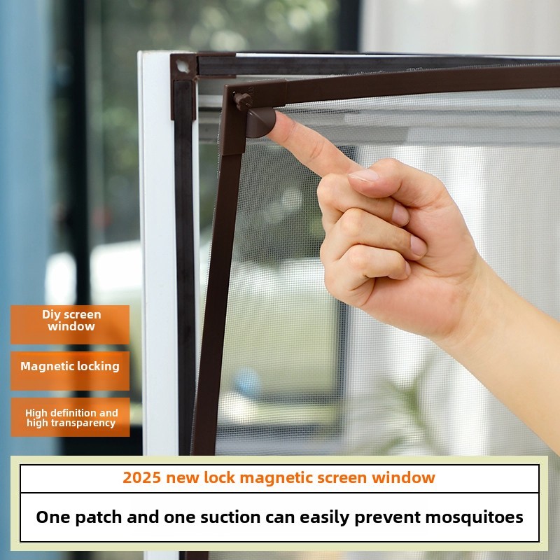 Strong magnetic suction window screen. No drilling required for high ...