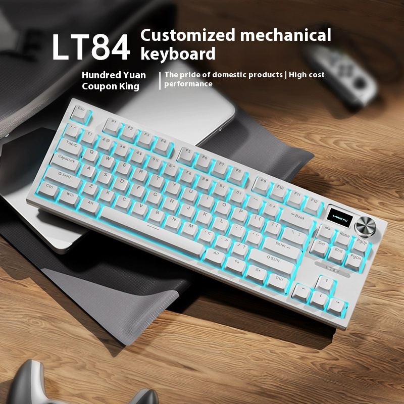 LANGTU LT84 Hot-Swappable Keyboard | 84 Keys RGB Lighting + Knob Screen ...