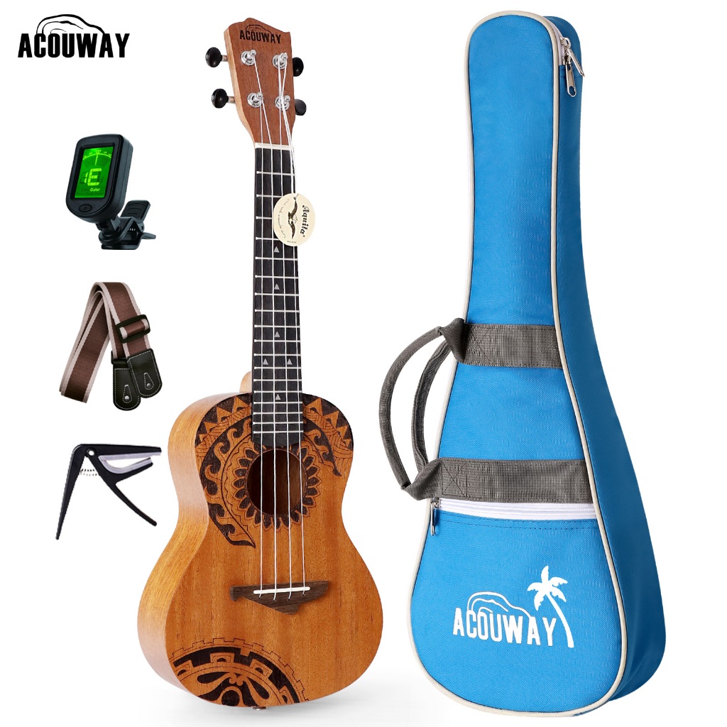 Acouway Ukulele Soprano/Concert Beginner Mahogany 21/23 Inches Ukelele ...