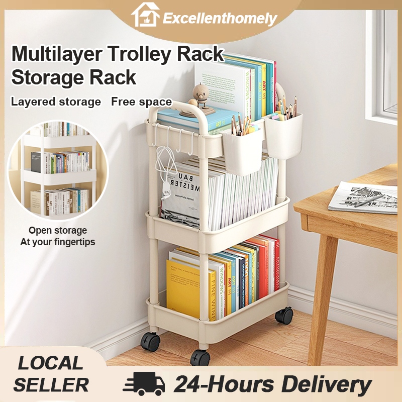 2/3/4/5 Tier Basket Trolley Holder Toy Storage Home Kitchen Storage ...