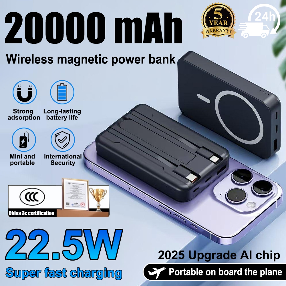 【3C certification&Spot】22.5W Magnetic 3C Powerbank 20000mAh Portable ...