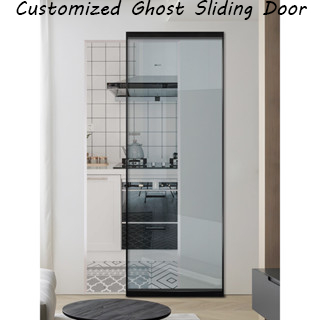 Customizable Ghost Door Trackless Glass Sliding Temporary Sliding Door ...