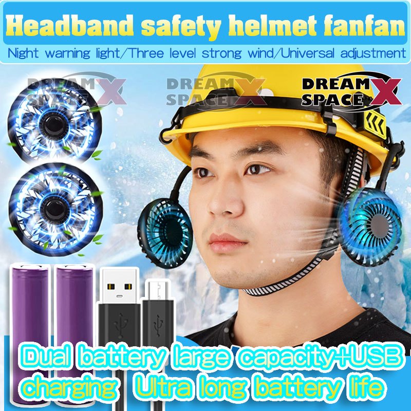 construction site fan cap safety helmet fan Fan safety helmet for ...