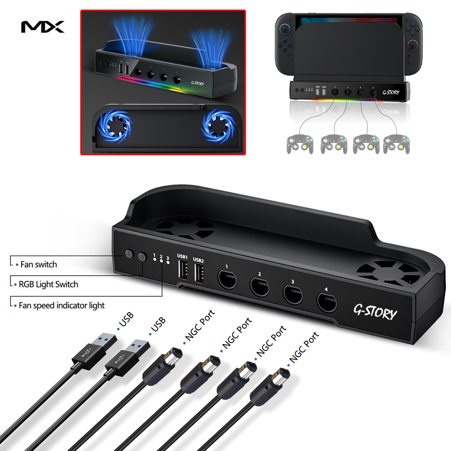 Cooling Fan for Switch 2 Dock with Gamecube Controller Adapter RGB ...