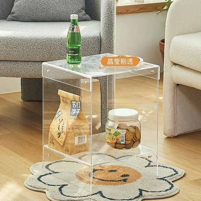 Nordic acrylic simple tea table bedroom transparent double bedside ...