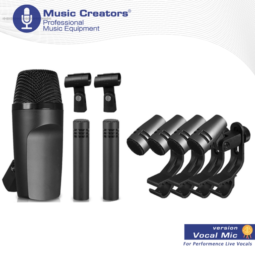 E600 7-Piece Drum Microphone Set E614 E604 Wired Dynamic Drum Microphone (All Metal) - Kick, Tom ...
