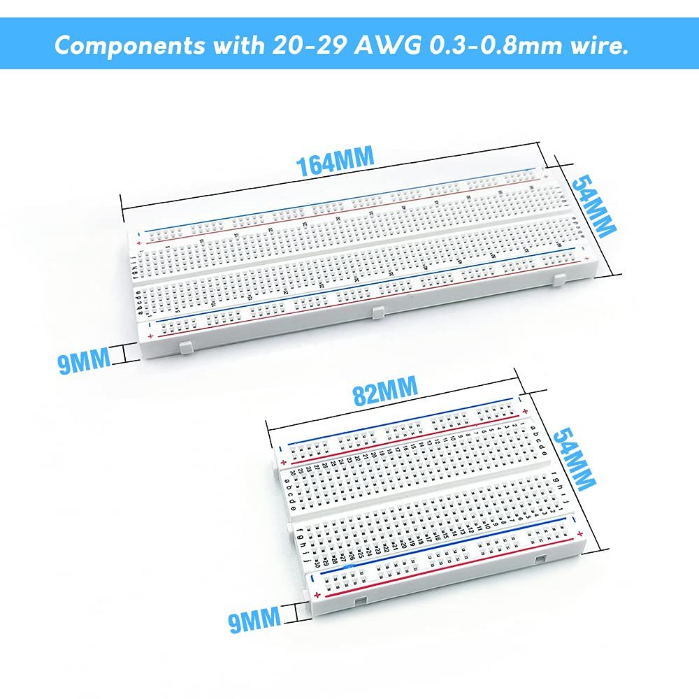 LAFVIN Breadboard 400/830 holes Solderless Bread Board for Arduino DIY ...