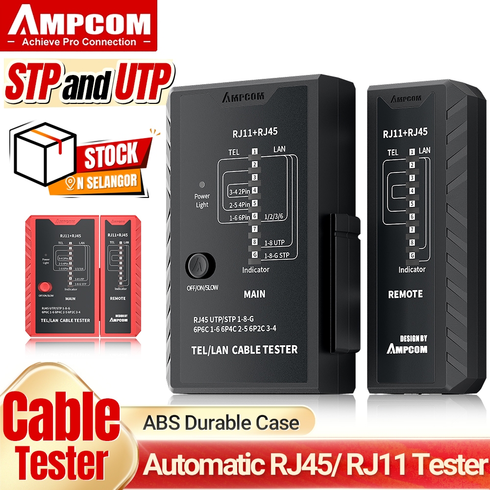 AMPCOM Updated Network Cable Tester LAN Cable Test Network Cable Tool ...