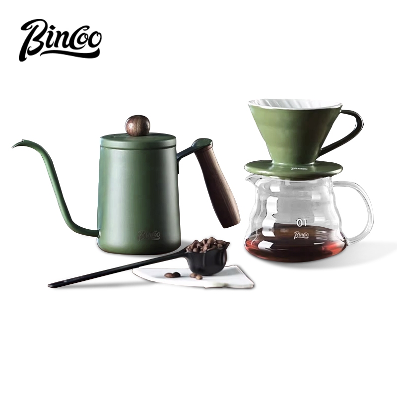 BINCOO Hand Brew Coffee Pot Set V60 Ceramic Filter Cup Glass Sharing ...