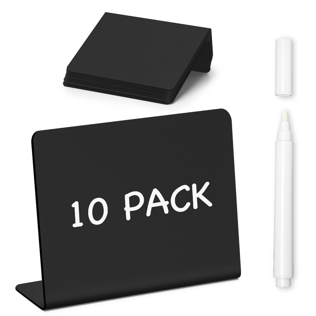 10PCS Mini Blackboard Price Tag Stand Rewrite Small Blackboard Plastic ...