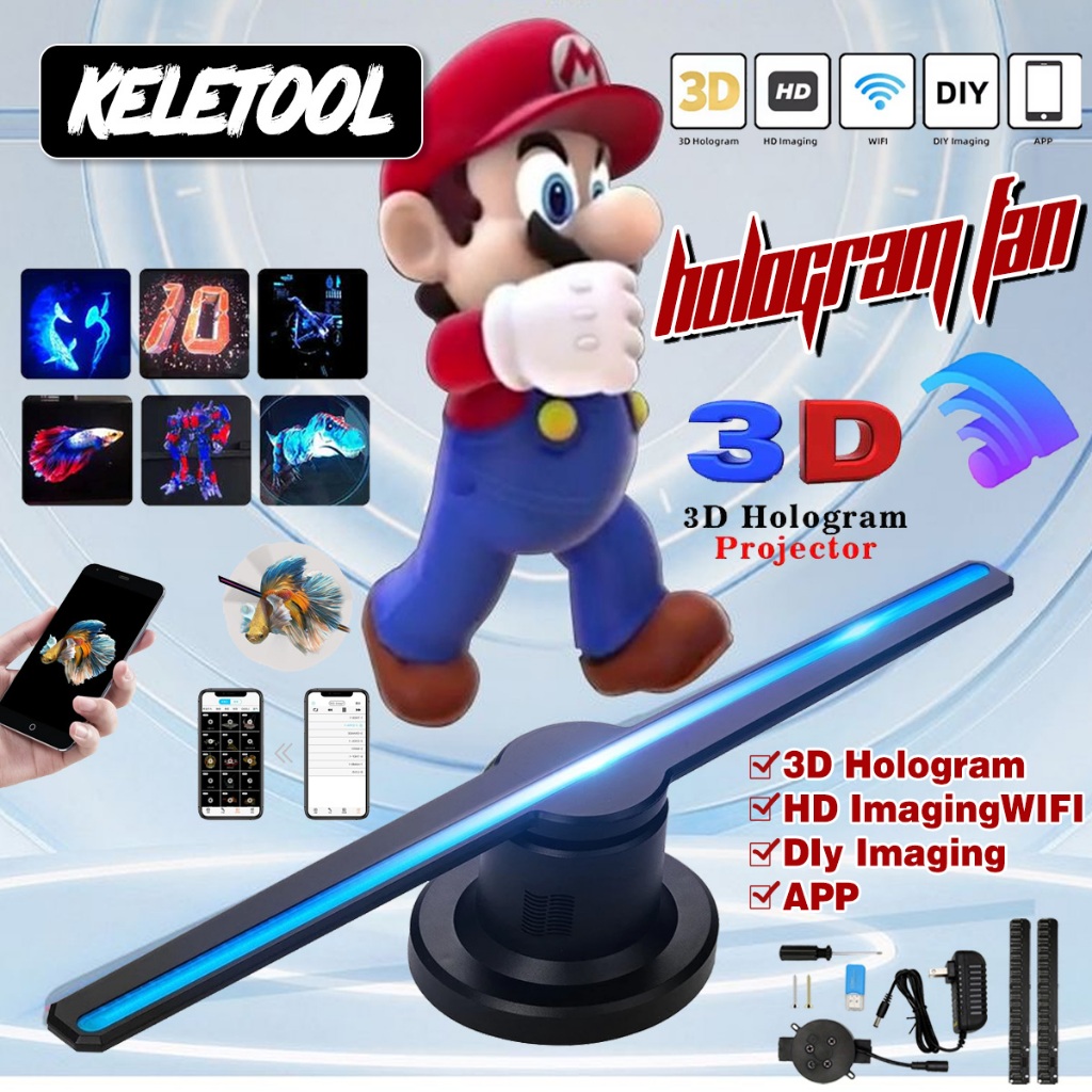3d LED WiFi hologram fan hologram projector 3D Holographic Display 356 ...