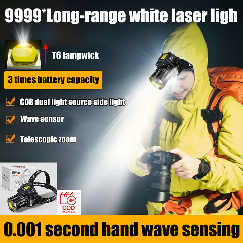 0.001 second hand wave sensing head lamp COD dual light source side ...