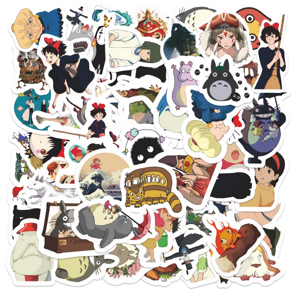 100PCS Anime Stickers For Kids Ghibli Hayao Miyazaki Totoro Spirited ...