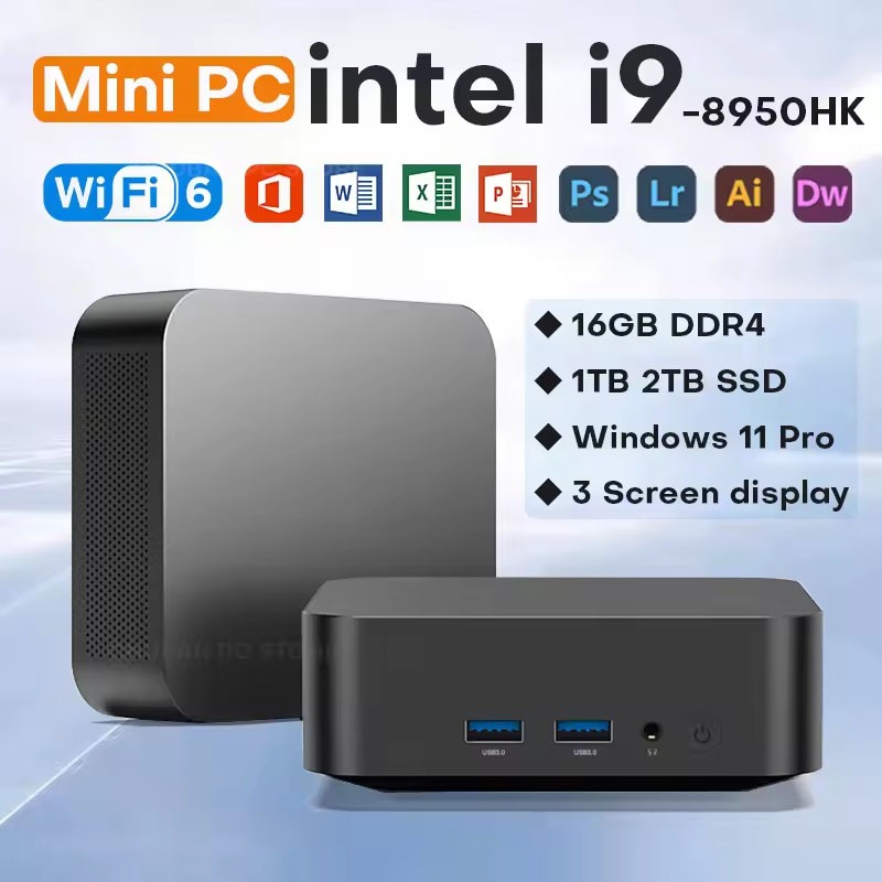 【Pre-installed Office】Portable Mini PC Intel Core i9 8950HK Windows 11 ...