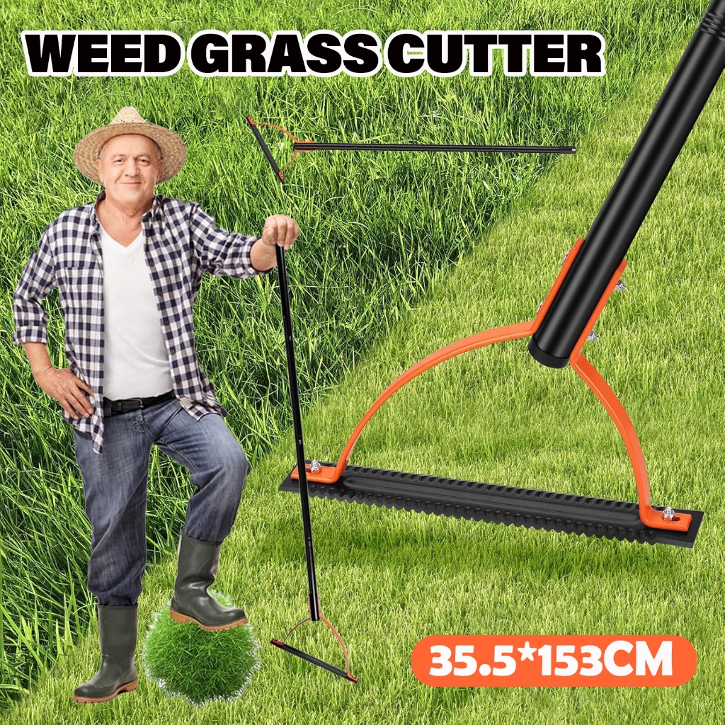 Grass Whip with Double-Edged Serrated Sharp Steel Blade Manual Weed ...