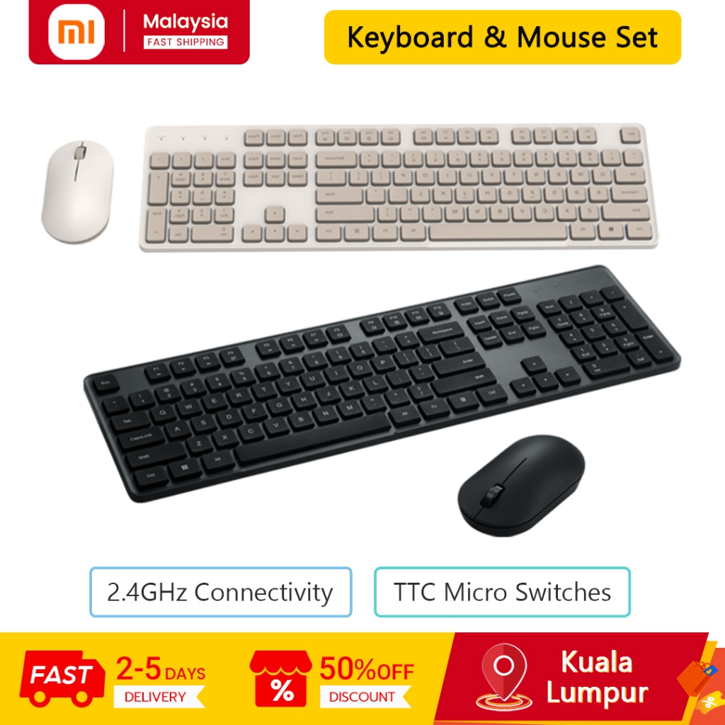 Xiaomi Wireless Mouse Keyboard Set 2, 2.4G Wireless Transmission, Full ...