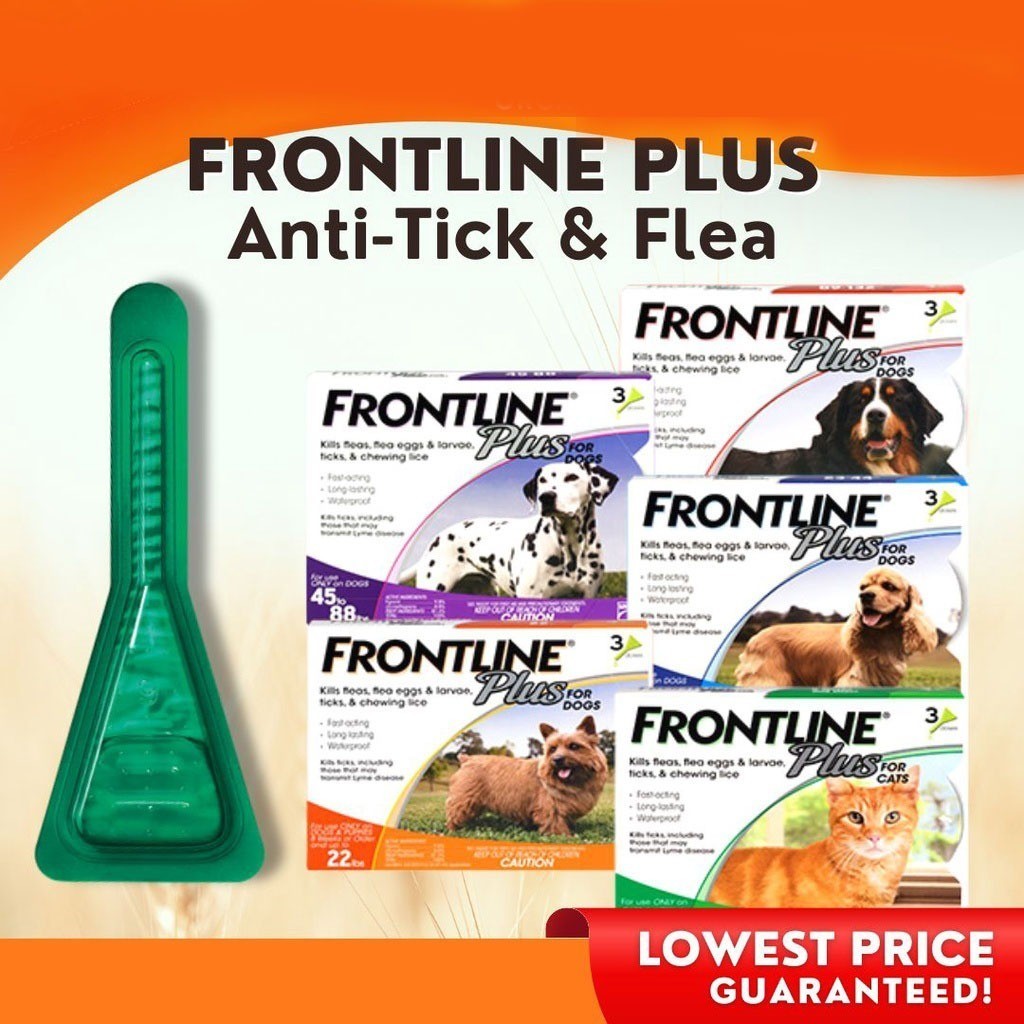 [1/2/3PCS] FRONTLINE Plus Anti Ticks and Fleas Control for Dogs and ...
