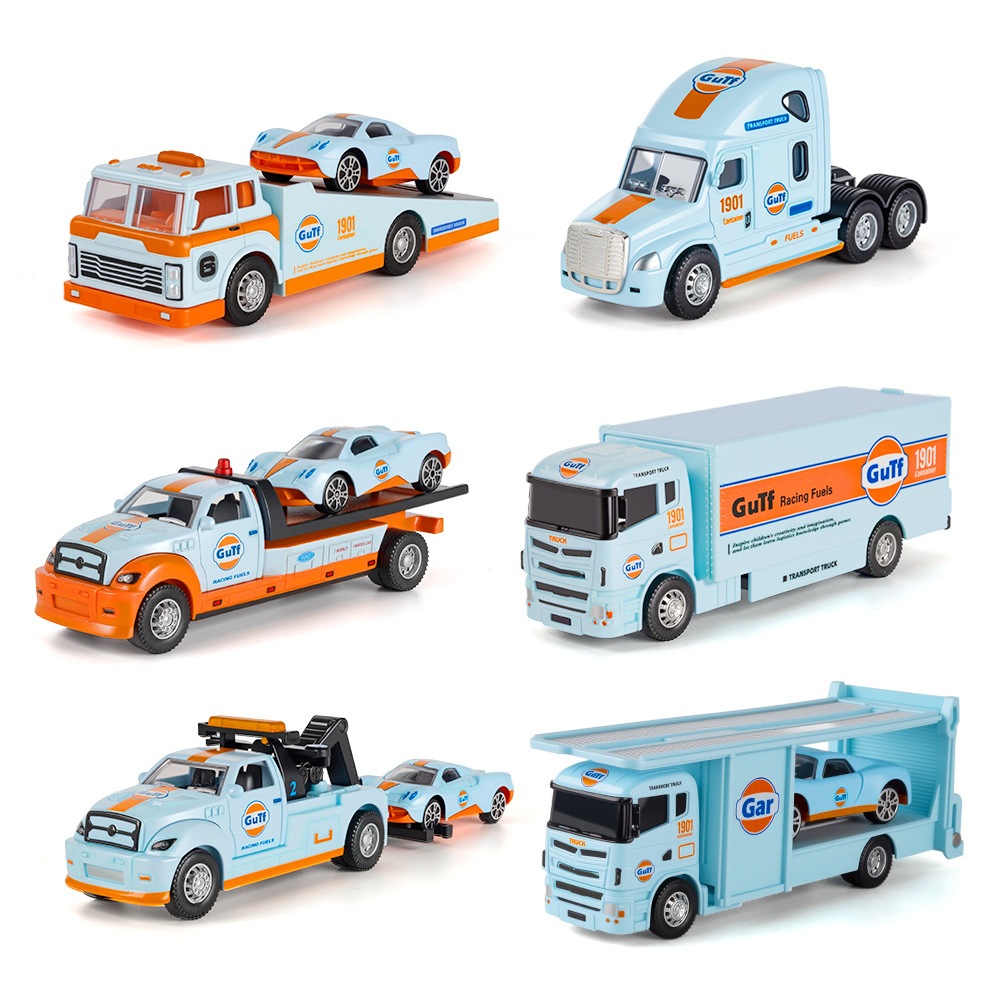 1:64 Scale Diecast Container Truck Model – Gulf Edition Alloy Mini Semi ...