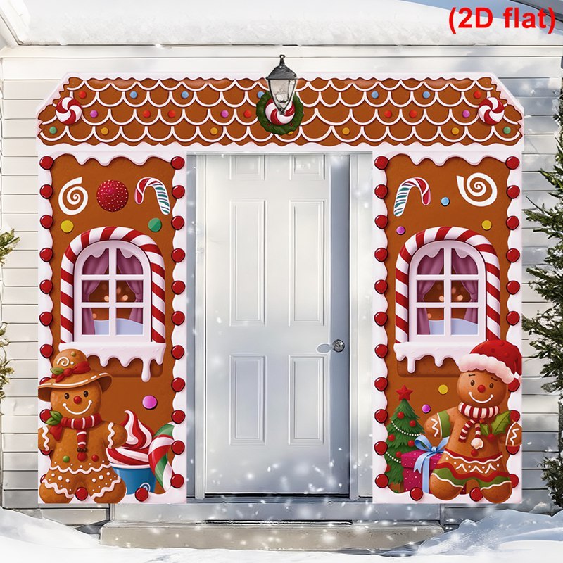 Christmas Gingerbread House Door Decorations Xmas Gingerbread Door ...