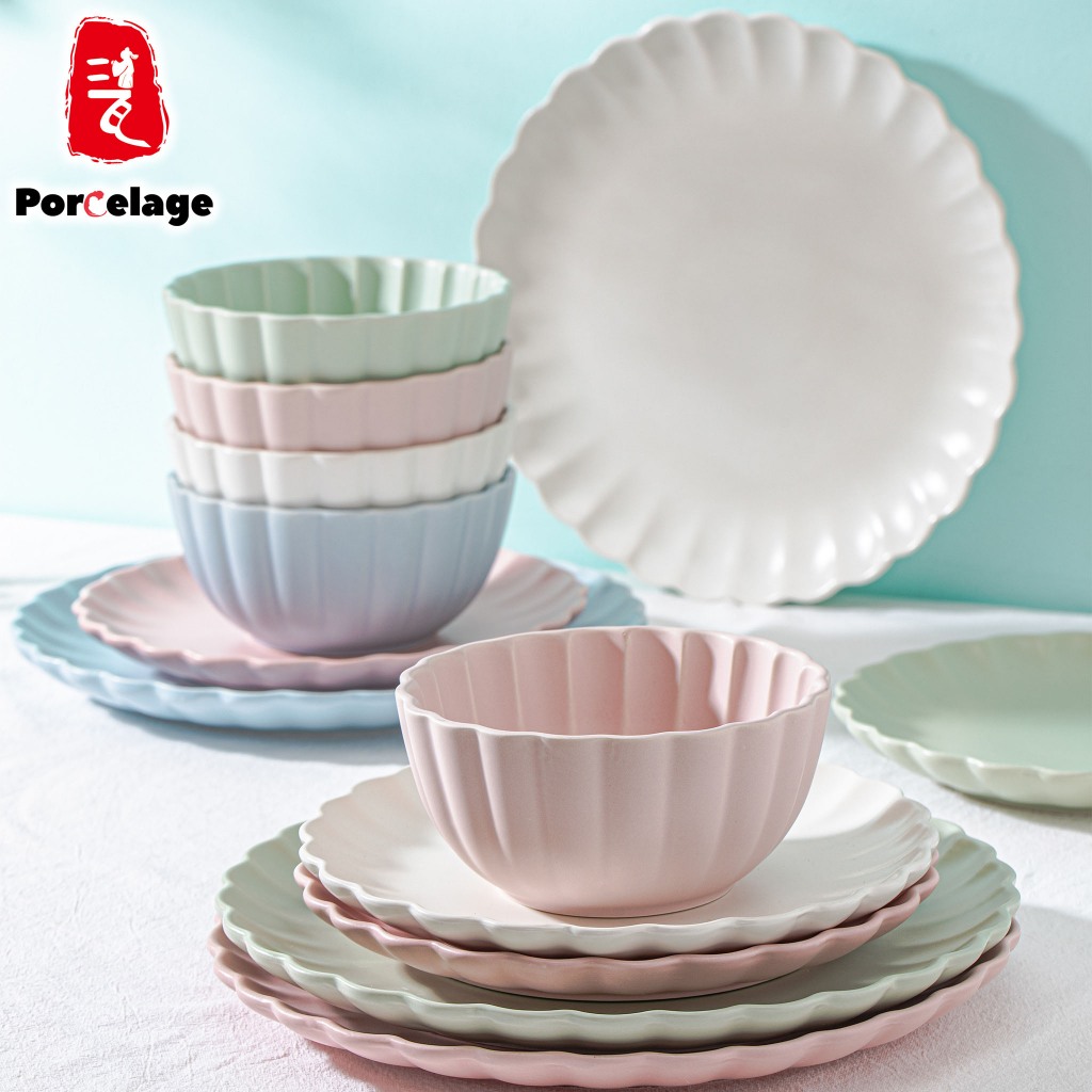 🔥 EURO STYLE!Porcelage French Macaron Ceramic Set 12pcs | Pastel Cantik ...