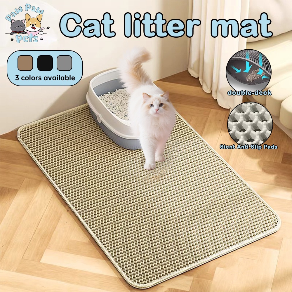 Cat Litter Mat EVA Double-Layer Litter Mat pad Bottom Non-slip Litter ...