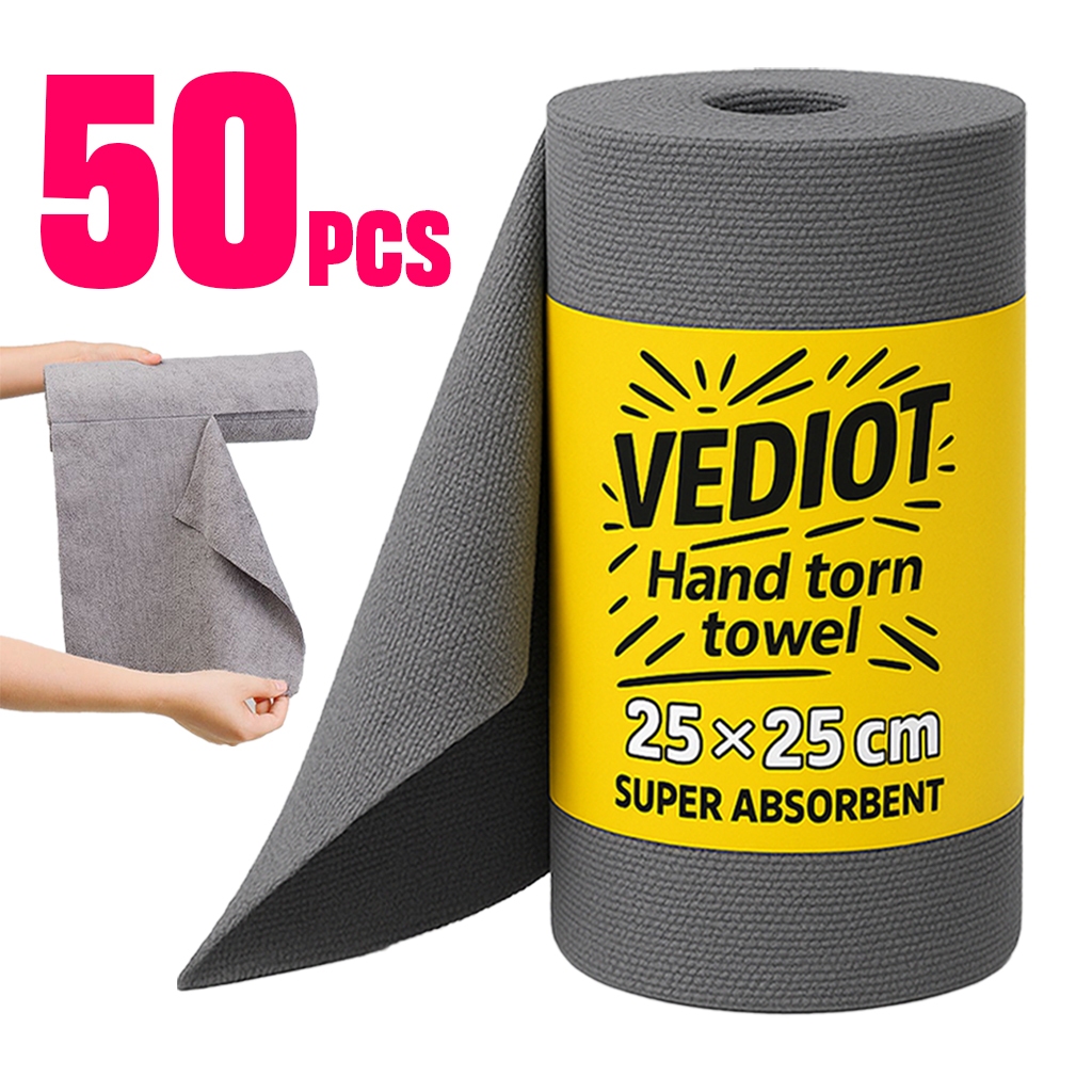 Vediot Car Wash Towel Roll Microfiber Towel Hanging Hand Towel 50PCS ...