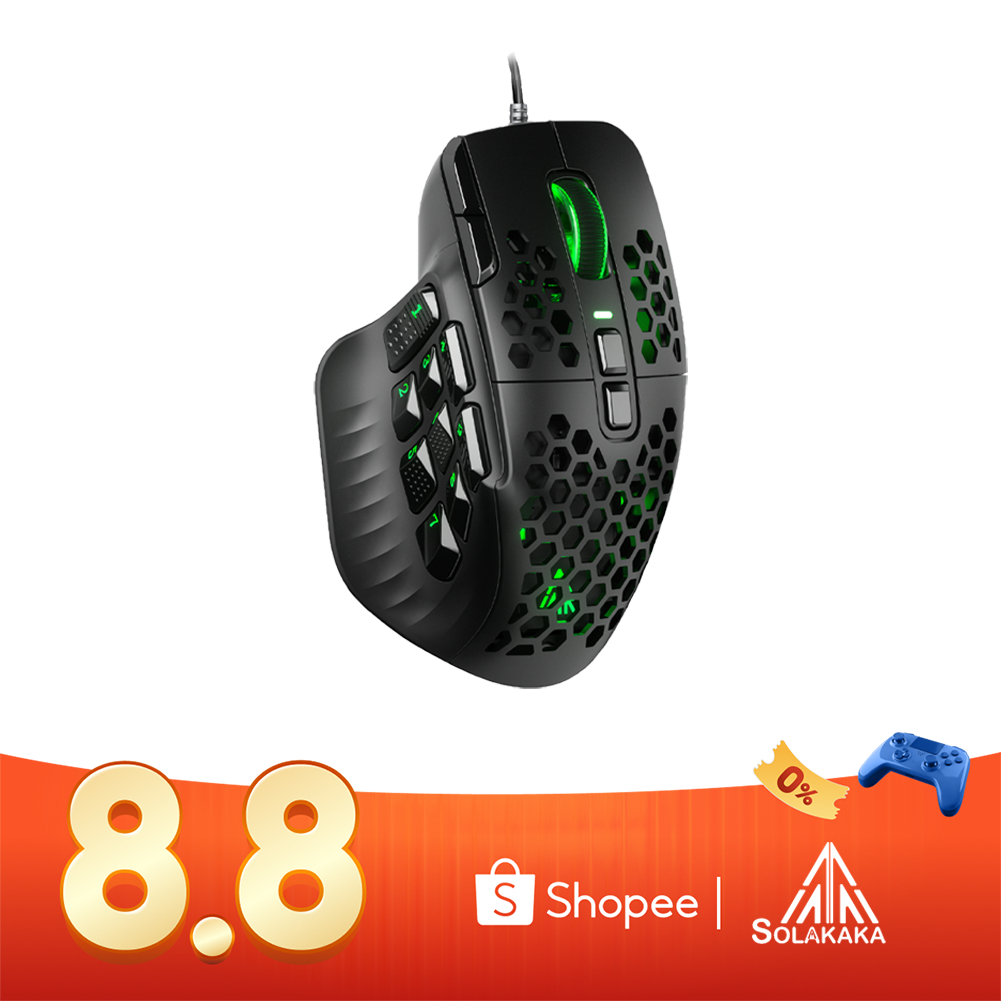 SOLAKAKA SM809 MMO Gaming Mouse USB Wired Lightweight Design 85g Custom ...