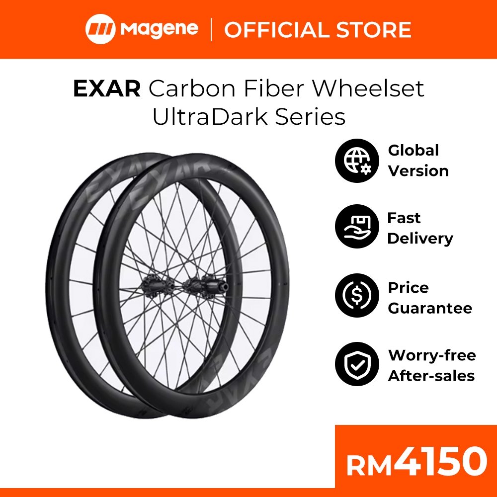 EXAR UltraDark Carbon Fiber Wheelset Front Rear Wheels Ceramic Bearing ...