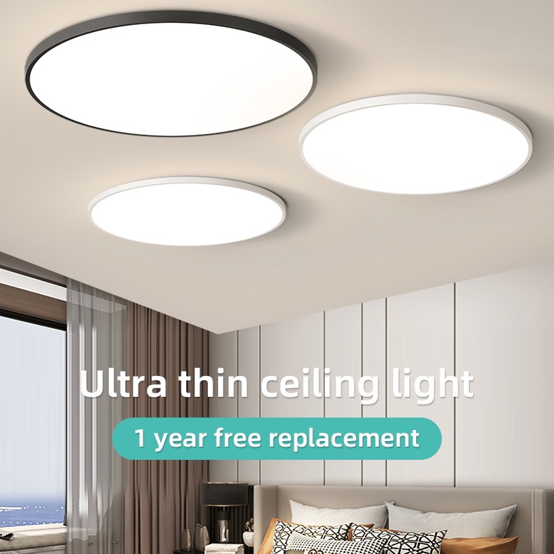3 Color Led Ceiling Light Modern Lampu Siling 18/30/40/50W Ultra Thin ...