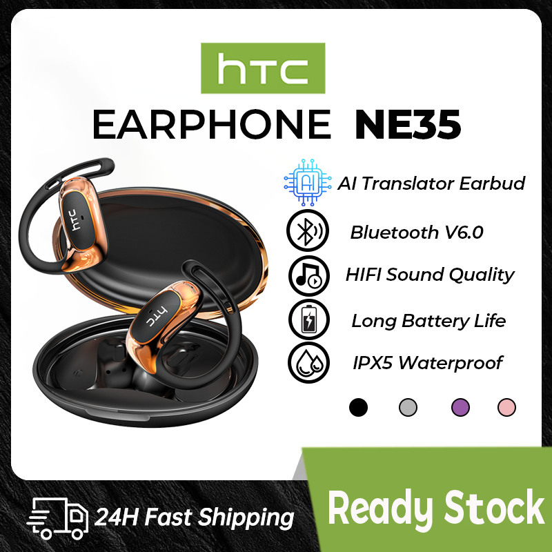 HTC NE35 AI Translator Earbud Wireless Bluetooth Earphone Real-Time ...