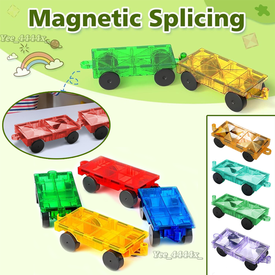 Car Magnetic Tiles for Kids Magnetic Vehicles Toys Educational Magnetic ...