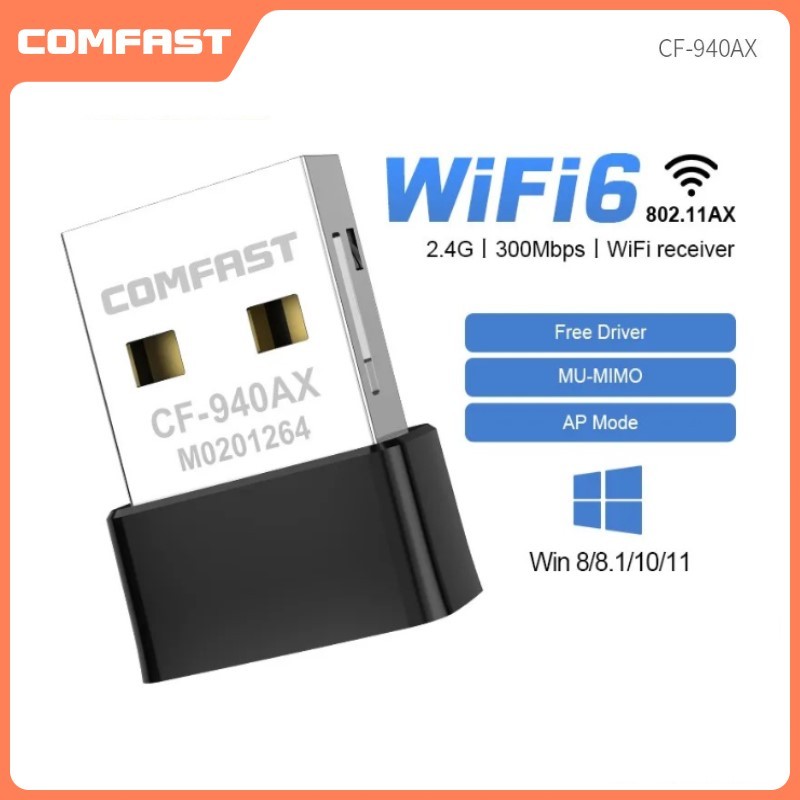 【Malaysia Stock】Comfast Mini USB WiFi6 Adapter 300M Wifi Dongle 2.4GHz ...